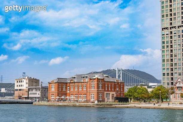 The townscape of Moji and the beautiful sea of Moji Port 이미지 ...