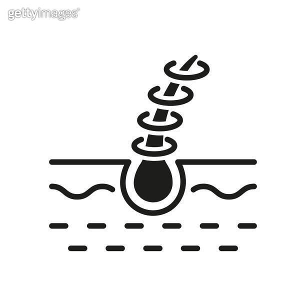 Hair Repair Concept Silhouette Icon. Hair Protect, Nutrition, Growth ...