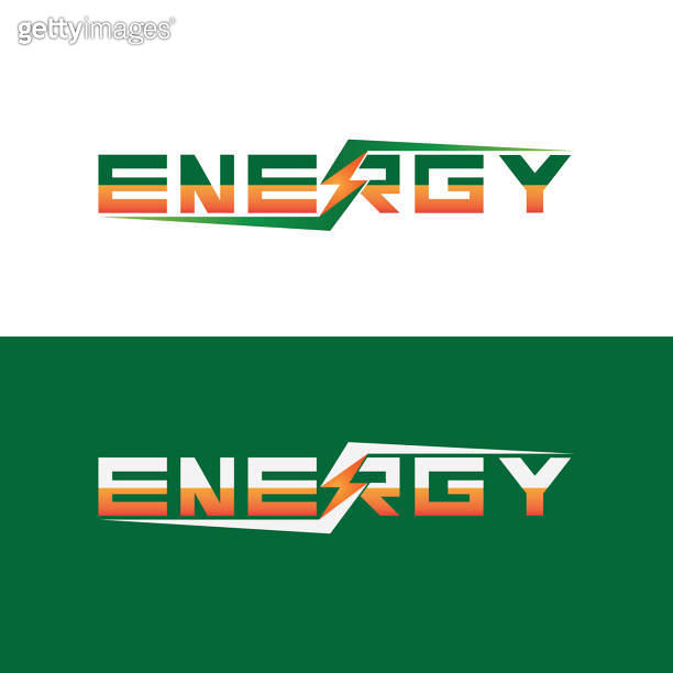Energy text font dynamic logo with lightning - modern energy logo ...