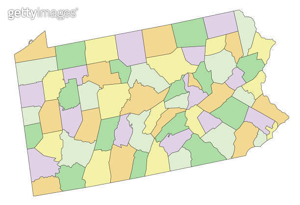 Pennsylvania - Highly detailed editable political map. (1462033712 ...