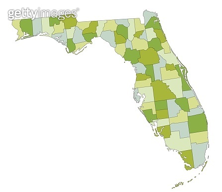 Highly detailed editable political map with separated layers. Florida ...