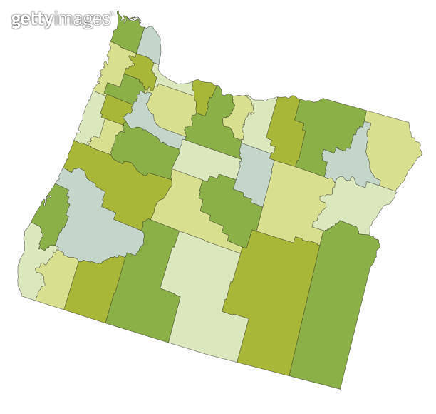 Highly detailed editable political map with separated layers. Oregon ...