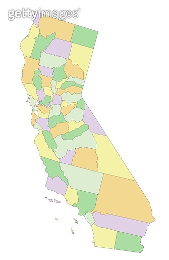 California - Highly detailed editable political map. (1454564442) 일러스트 ...