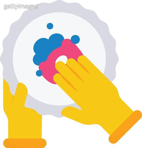 doing the dishes or washing up vector icon design, Housekeeping symbol ...