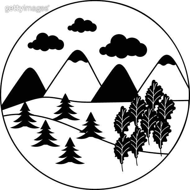 North Western Desert Landscape with Mountain and Trees Concept, Warm ...