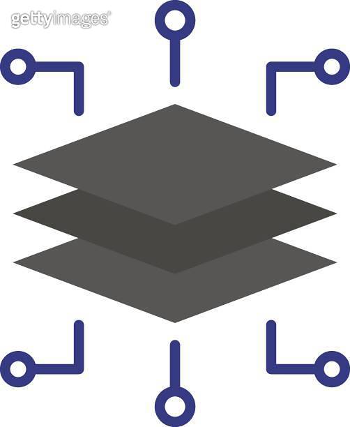 machine learning deep and hidden model layers concept vector icon design, predictive modeling or ...