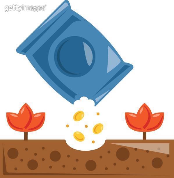 applying Multinutrient fertilizers to soil concept, manuring process ...