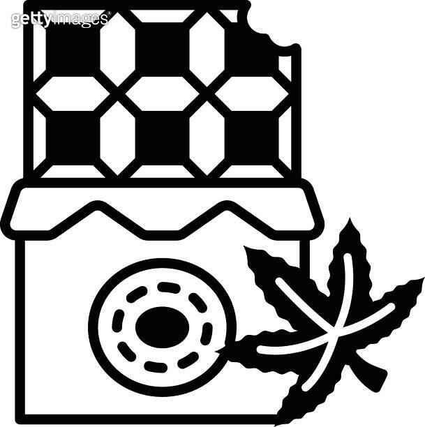 marijuana edible experience vector outline design, hallucinogen and ...
