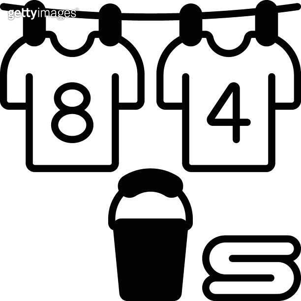 clothes and linens are hung for drying or airing concept vector icon ...