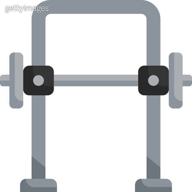 Smith Machine concept, weight machine for training vector color icon ...