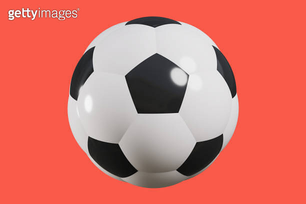 Soccer ball. Realistic football ball. Classic colors. 3d rendering ...
