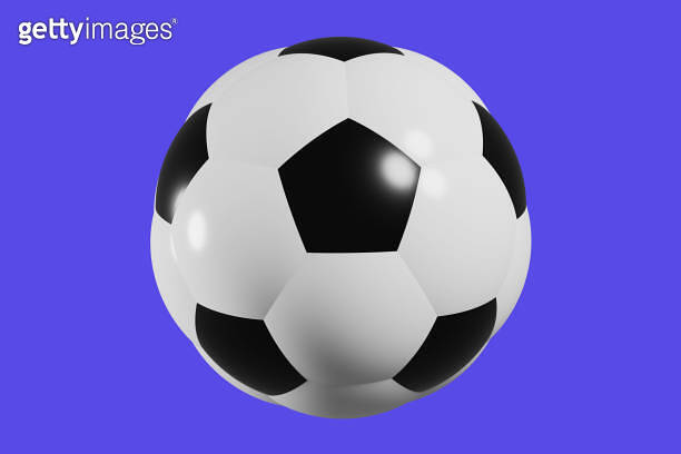 Soccer ball. Realistic football ball. Classic colors. 3d rendering ...