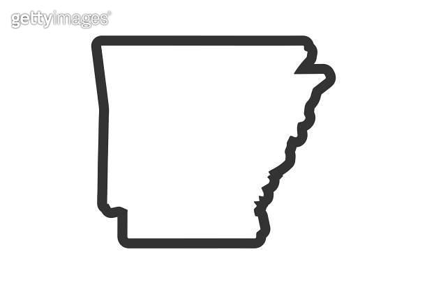 Arkansas outline symbol. US state map. Vector illustration 이미지 ...
