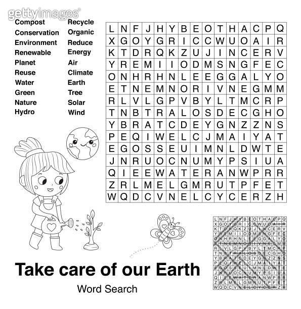 Word search. Earth day. Educational worksheet for children. Learn ...