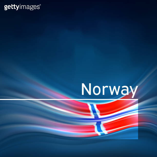 Norway flag background. Abstract norwegian flag in the blue sky ...