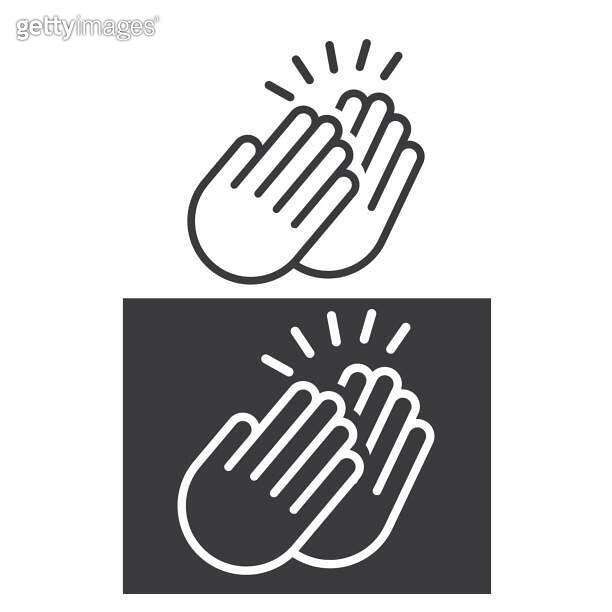 Applause, thanks, clapping hands, icon, vector, sticker. 이미지 ...