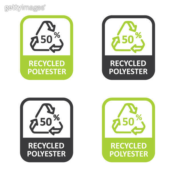 Made from 100 recycled polyester - logo, label, vector. (1726195140 ...
