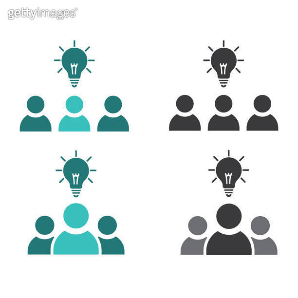 People icon with bright light bulb. 이미지 (1555393662) - 게티이미지뱅크
