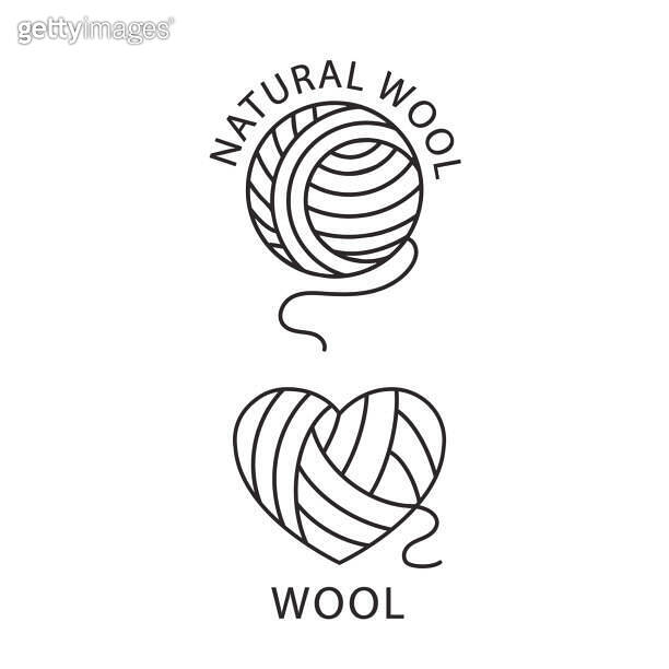 Vector label or badge for organic and natural fabric. Symbol wool tag ...