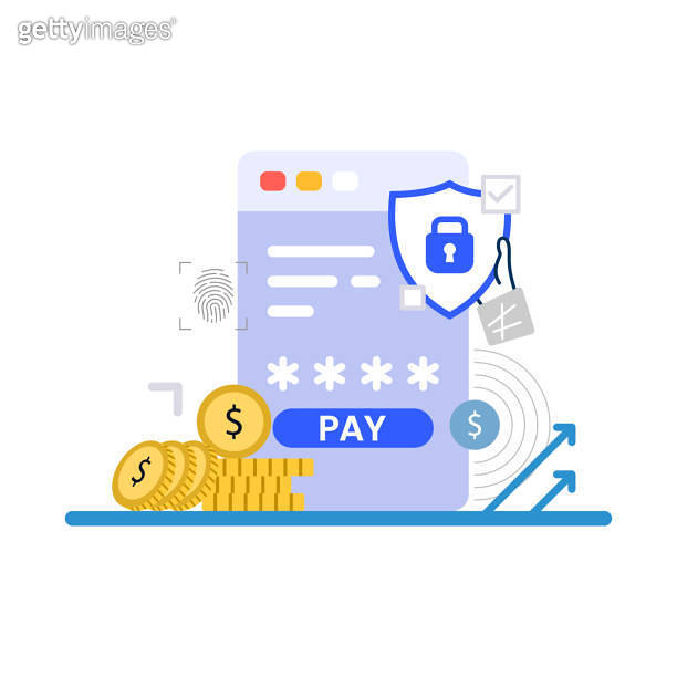 Concept of online secure financial transactions, payments, online ...