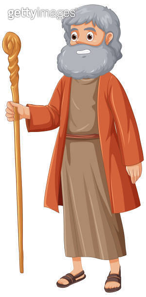 Moses Cartoon Character: A Religious Bible Story Illustration ...