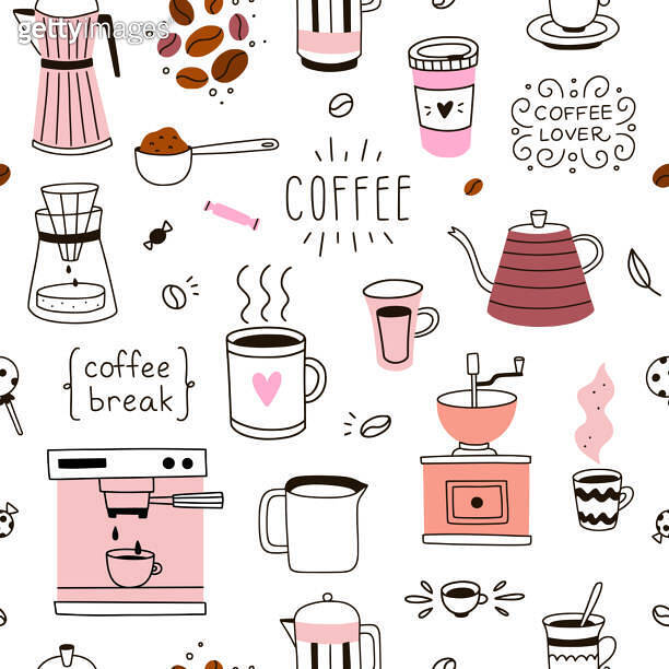 Coffee vector seamless pattern. Seamless background for coffee shop ...