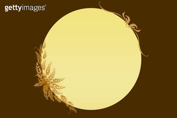 Golden Wheat Barley Frame Border background. Wheat barley field and ...