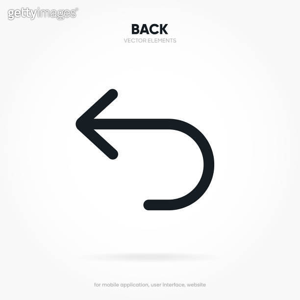 Arrow back icon. Previous direction symbol. Icon arrow symbol. Left ...
