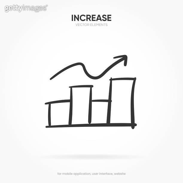 Financial analysis stats icon. Growing graph. Business chart. Growths ...