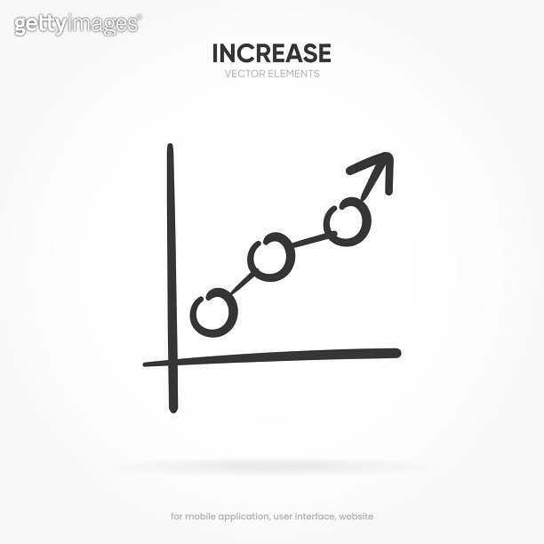 Financial analysis stats icon. Growing graph. Business chart. Growths ...