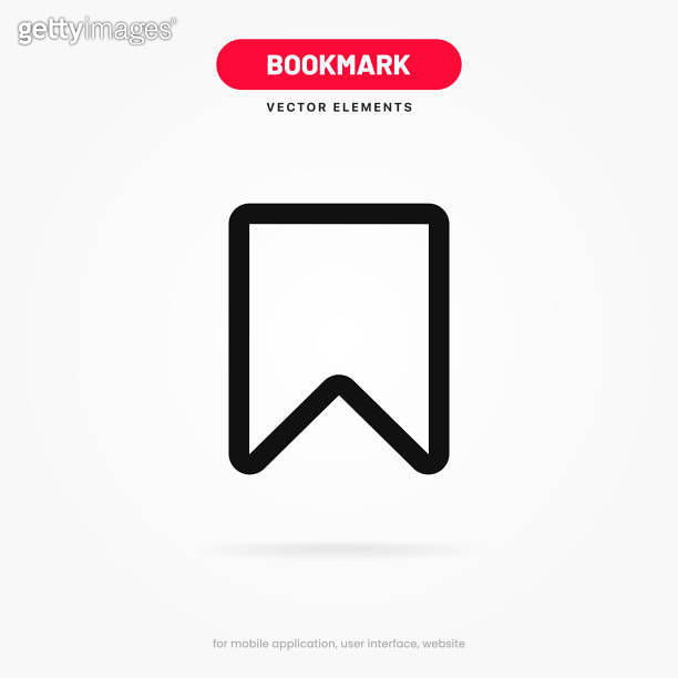 3d flat minimal bookmark icon vector, add bookmark symbol icon flat ...