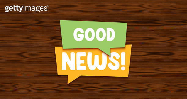 Good News. Sign, Yellow And Green Speech Bubble On A Wooden Background ...