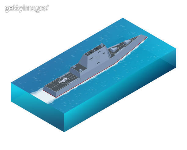 Isometric Zumwalt class destroyer. The Zumwalt-class destroyer, United ...