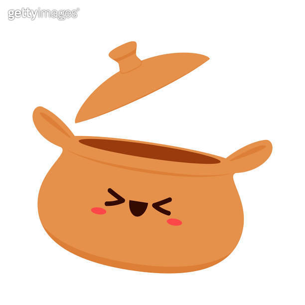 Earthen pot cartoon vector. Earthen pot for cooking. Pot character ...