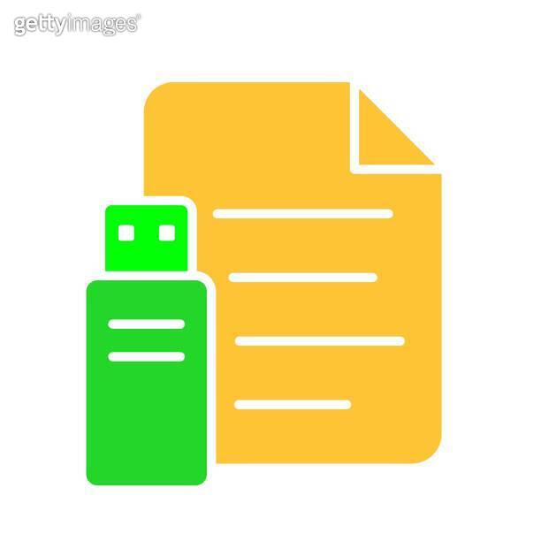 File with flash drive line icon. Information, folder, document, work ...