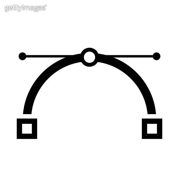 Vector graphics icon, curvy line with anchor points (1504042431) 일러스트 ...