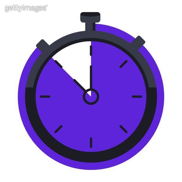 Timer almost filled line icon. Time, stopwatch, alarm clock, clock ...