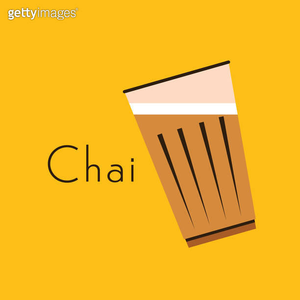Chai logo design. Karak Milk Chai Illustration On Organic Background ...