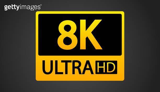 8K ULTRA HD line icon. Quality, resolution, monitor, TV, cinema, phone ...