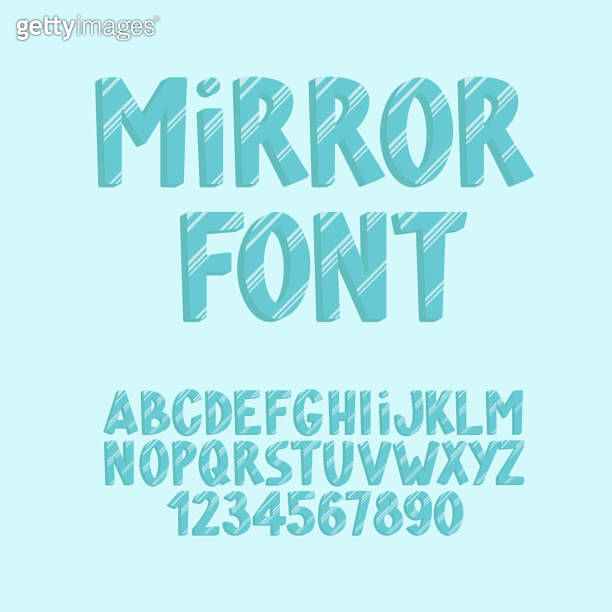 Mirror Glossy Font. Glass Shiny Alphabet. Glassy Letters and Numbers ...