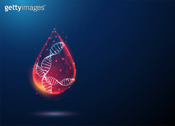 Abstract DNA molecule helix inside red blood drop 이미지 (1493118778) - 게티 ...