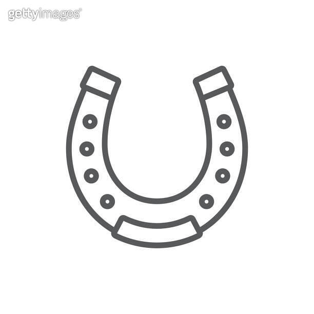 Horseshoe line icon. Minimalist icon isolated on white background ...