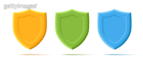 Set of modern shields for protection and security in a three ...