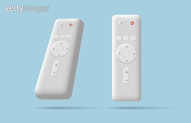 White remote control for TV and various electrical appliances. Modern ...