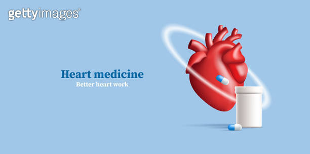 3d realistic vector human heart illustration. Anatomically correct ...