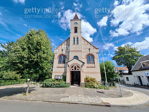 Remonstrant church in the village of Oosterbeek near Arnhem 이미지 ...