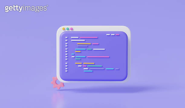 Coding and programming on website. Source code on computer screen ...