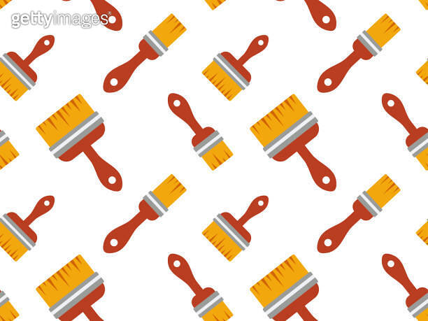 Seamless pattern with brushes for painting walls, brushes for repair ...