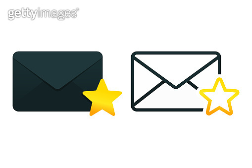 Letter envelope with star icon. Illustration vector 이미지 (1453436446 ...