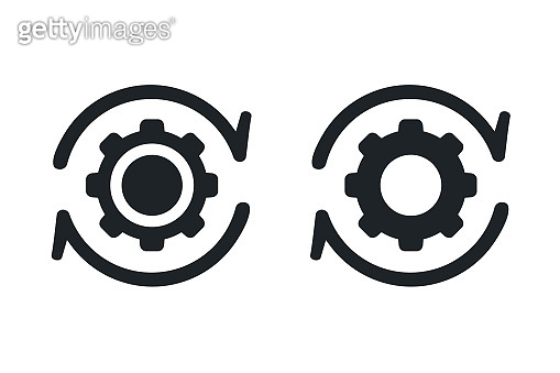 Gear engine with reload, refresh icon. Workflow, processing concept ...